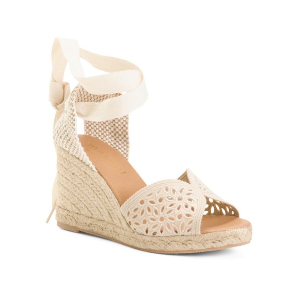 MAYPOL | Shoes | Maypol Beige Made In Spain Crochet Espadrille Wedge ...
